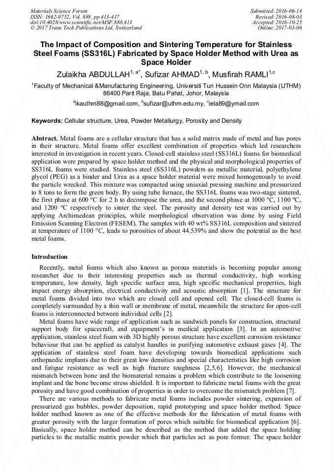 The Impact of Composition and Sintering Temperature for Stainless Steel ...