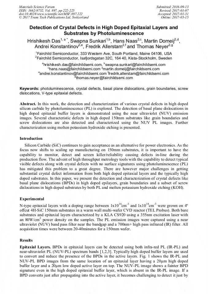 Detection of Crystal Defects in High Doped Epitaxial Layers and ...