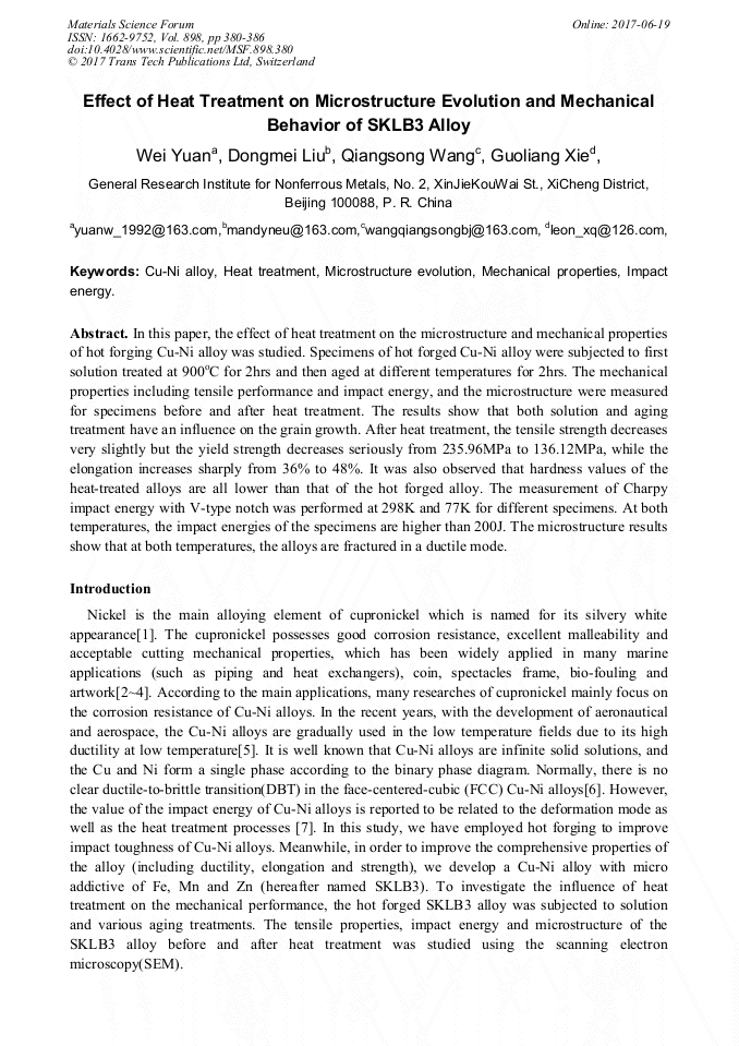Effect of Heat Treatment on Microstructure Evolution and Mechanical Behavior of SKLB3 Alloy ...