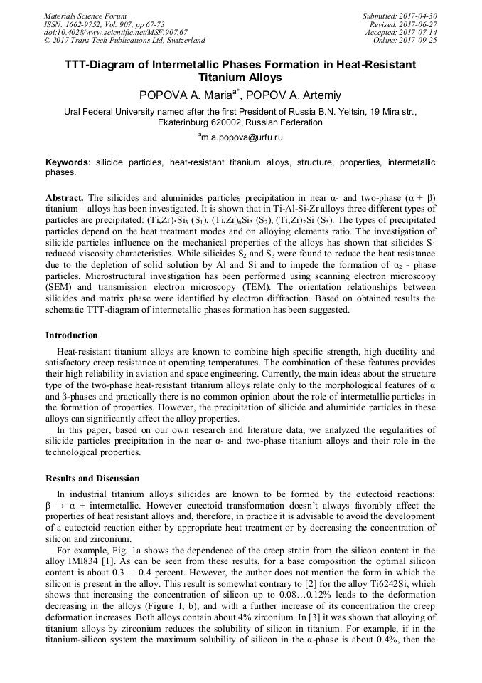 TTT-Diagram of Intermetallic Phases Formation in Heat-Resistant ...