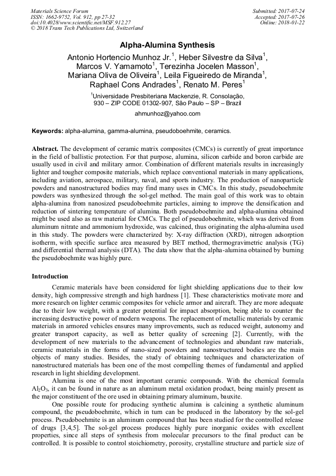 Alpha-Alumina Synthesis | Scientific.Net