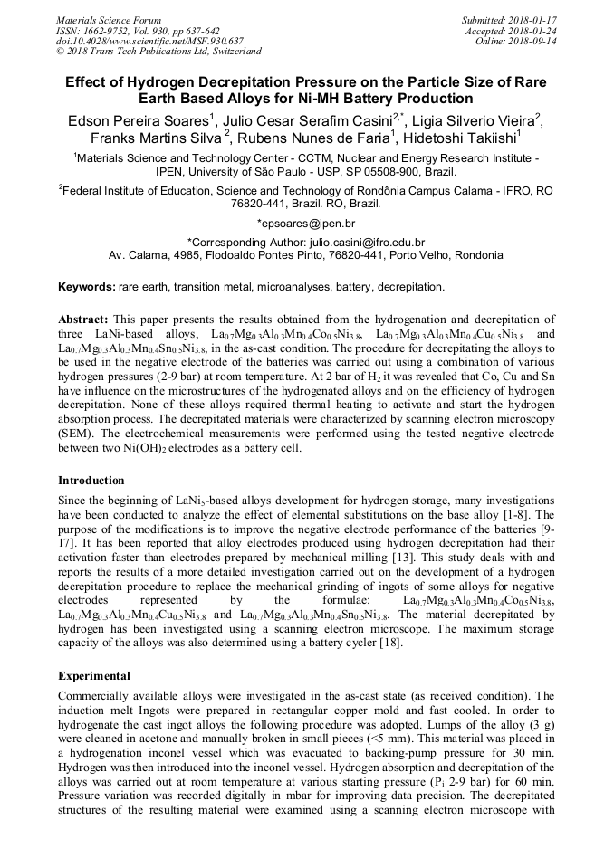 Effect of Hydrogen Decrepitation Pressure on the Particle Size of Rare ...