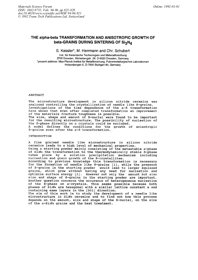 The Alpha-Beta Transformation and Anisotropic Growth of Beta-Grains ...