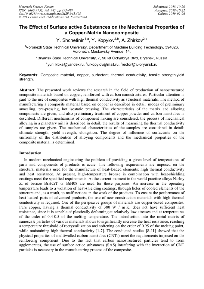 The Effect of Surface Active Substances on the Mechanical Properties of ...