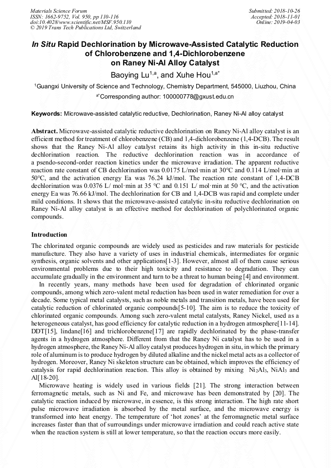 In Situ Rapid Dechlorination by Microwave-Assisted Catalytic Reduction ...