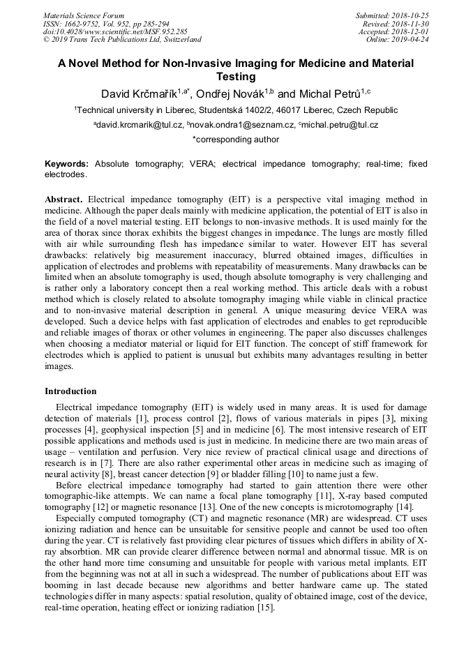 A Novel Method for Non-Invasive Imaging for Medicine and Material ...