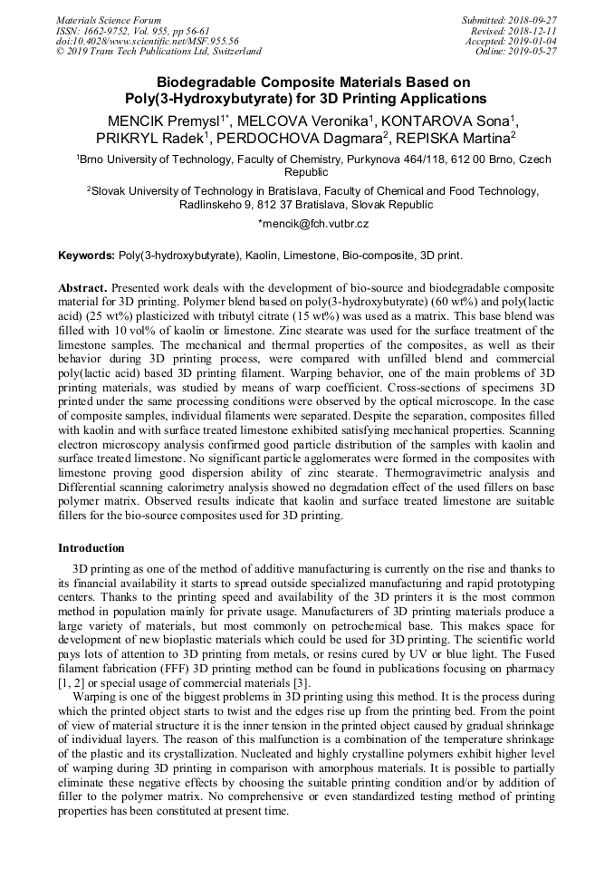 Biodegradable Composite Materials Based on Poly(3-Hydroxybutyrate) for ...