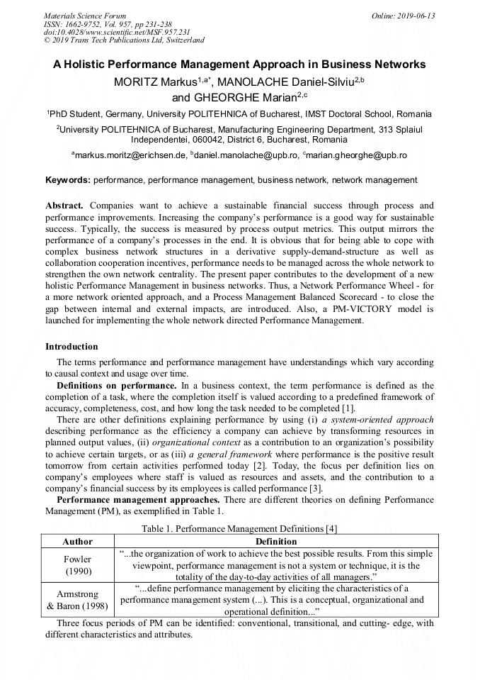 A Holistic Performance Management Approach in Business Networks ...