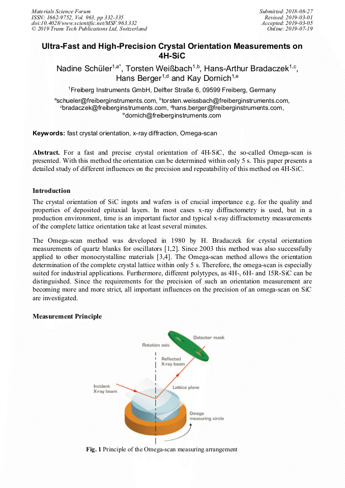 Ultra-Fast and High-Precision Crystal Orientation Measurements on 4H ...