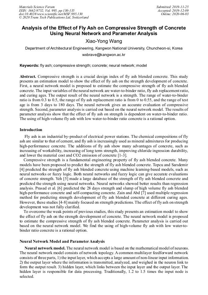 Analysis of the Effect of Fly Ash on Compressive Strength of Concrete ...