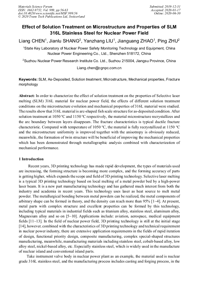 Effect of Solution Treatment on Microstructure and Properties of SLM ...