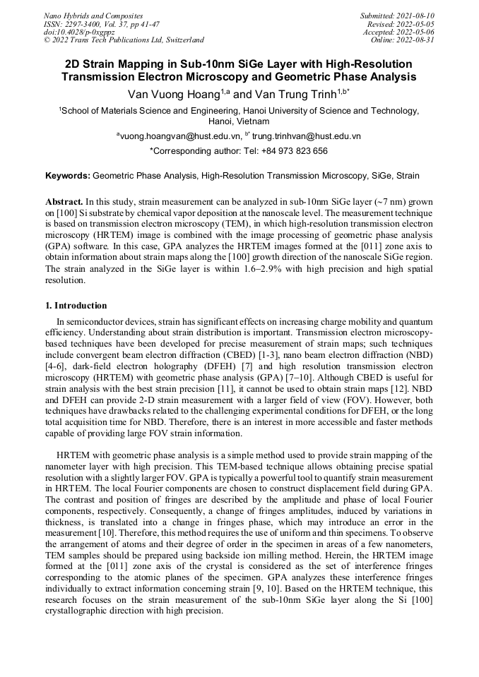 2D Strain Mapping in Sub-10nm SiGe Layer with High-Resolution ...