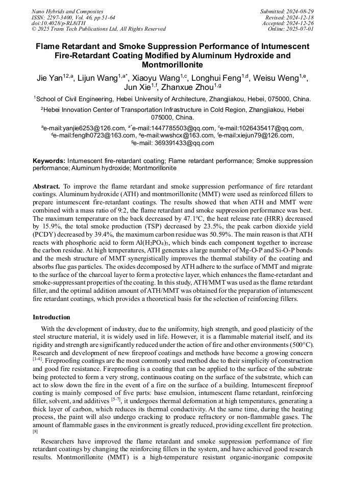 Flame Retardant and Smoke Suppression Performance of Intumescent Fire ...