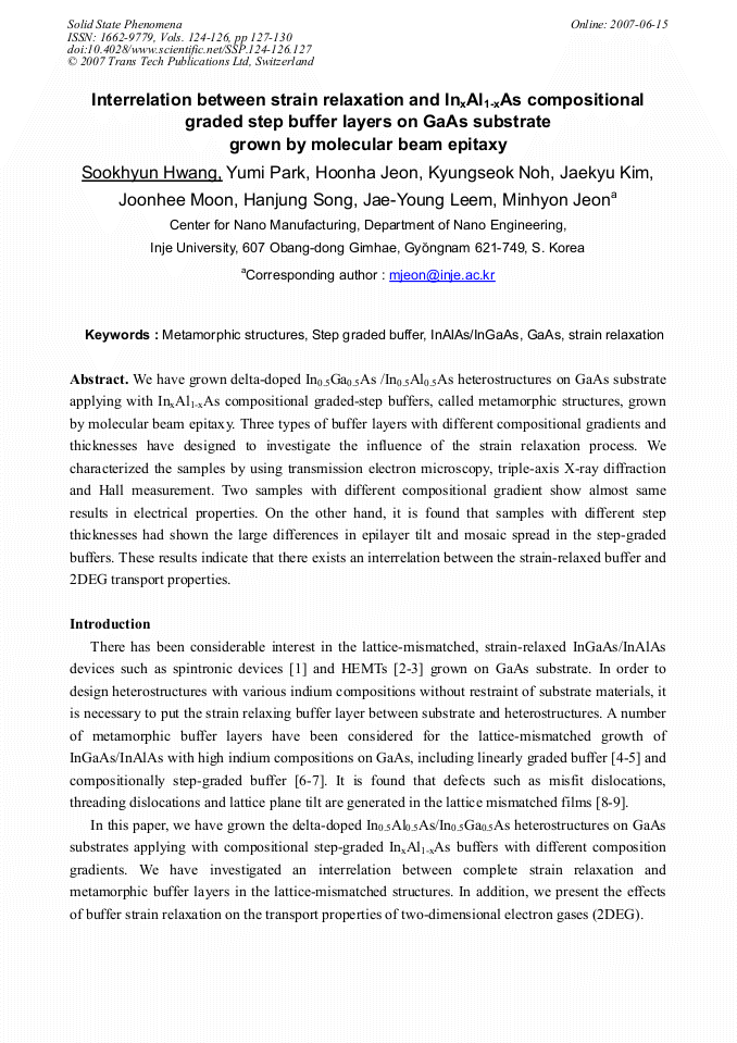 Interrelation between Strain Relaxation and InxAl1-xAs Compositional ...