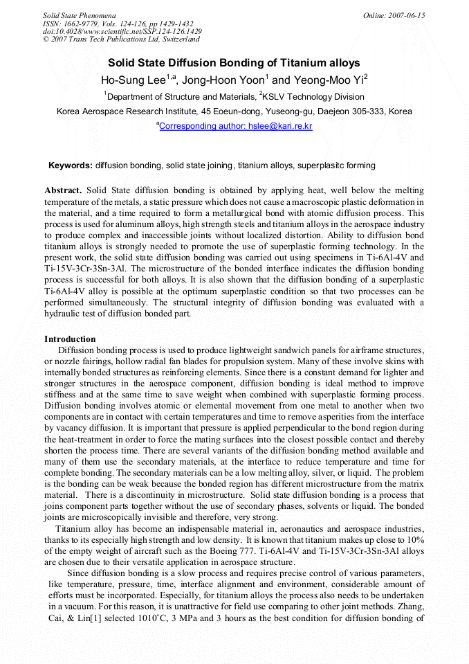 Solid State Diffusion Bonding of Titanium Alloys | Scientific.Net