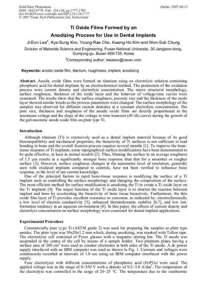 Ti Oxide Films Formed by an Anodizing Process for Use in Dental ...