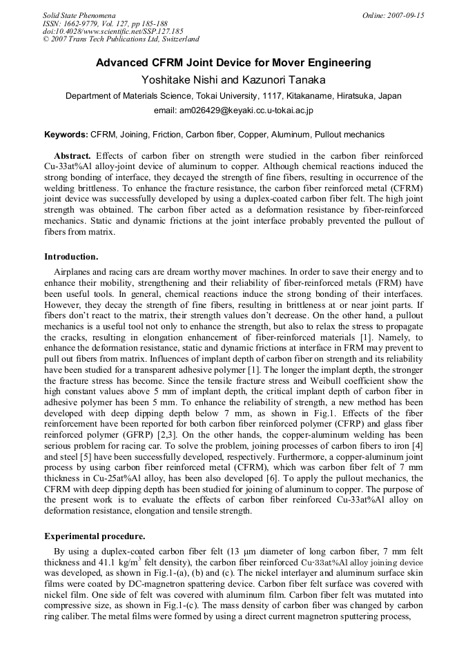 Advanced CFRM Joint Device for Mover Engineering | Scientific.Net