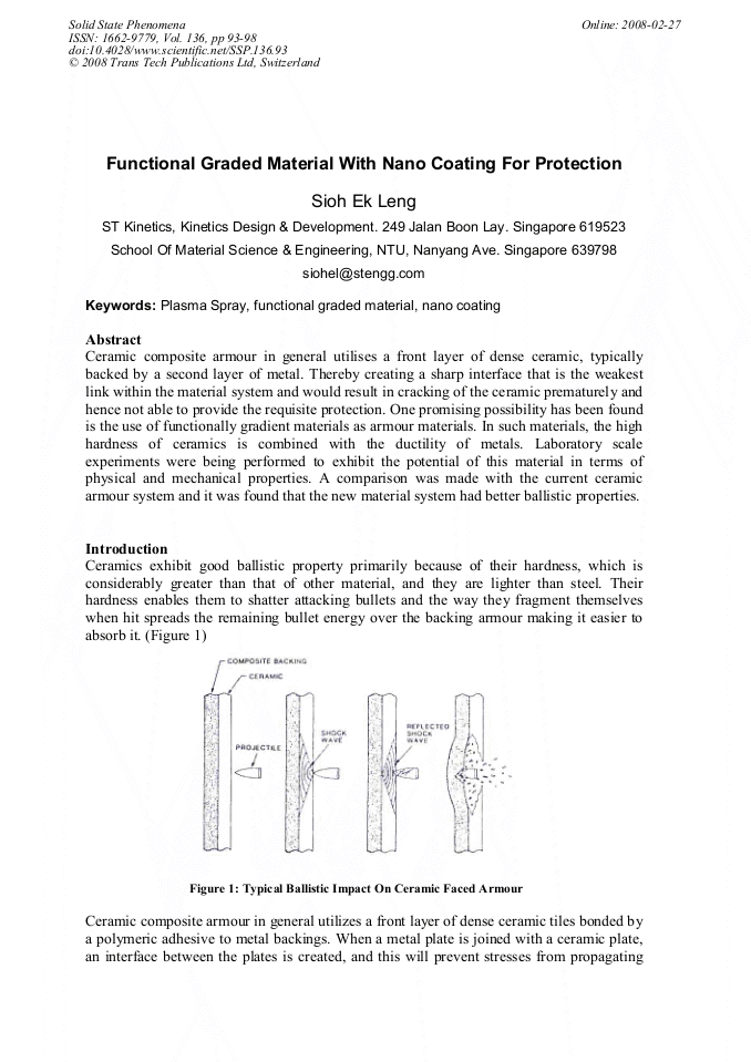 Functional Graded Material with Nano Coating for Protection ...