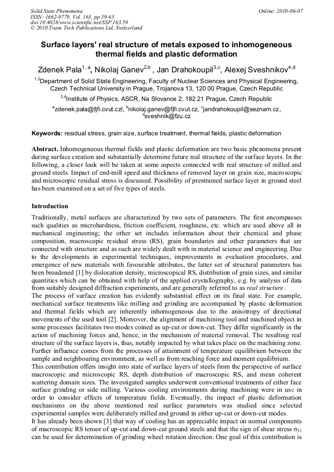 Surface Layers' Real Structure of Metals Exposed to Inhomogeneous ...