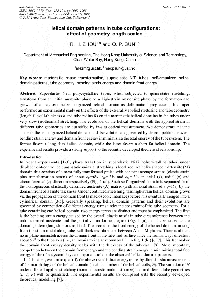 Helical Domain Patterns in Tube Configurations: Effect of Geometry ...
