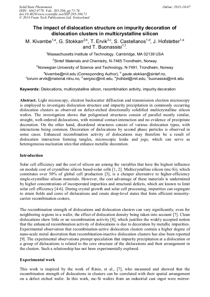 The Impact of Dislocation Structure on Impurity Decoration of ...