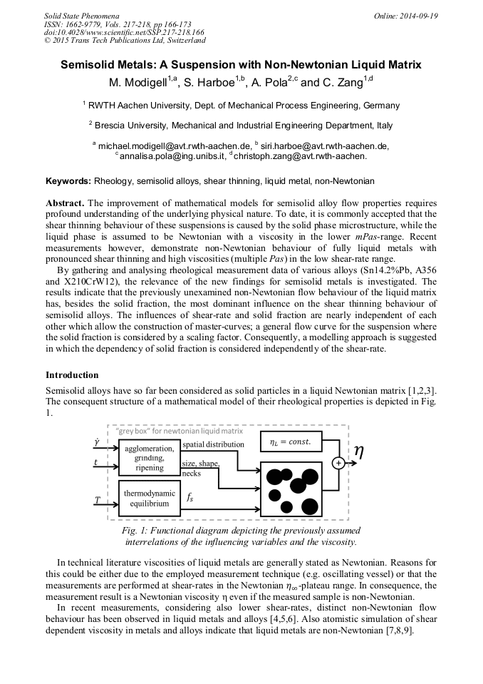 Semisolid Metals: A Suspension with Non-Newtonian Liquid Matrix ...