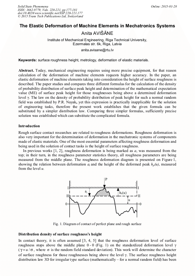 The Elastic Deformation of Machine Elements in Mechatronics Systems ...