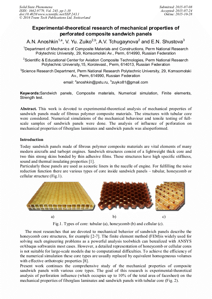 Experimental-Theoretical Research of Mechanical Properties of ...