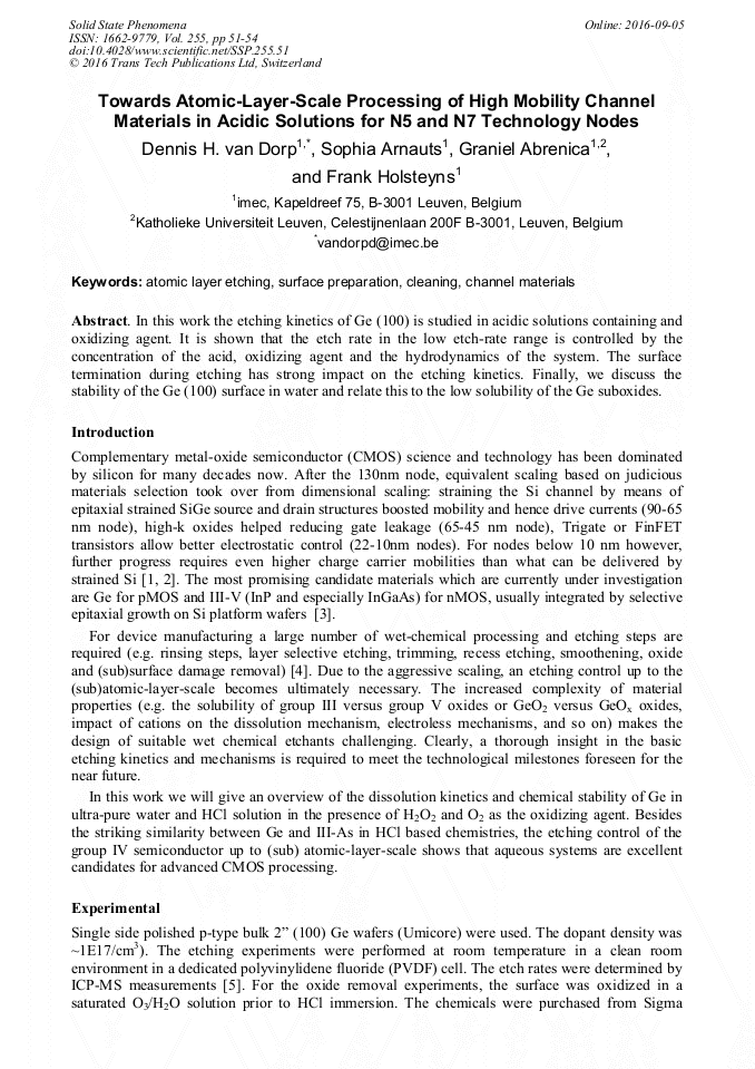 Towards Atomic-Layer-Scale Processing of High Mobility Channel ...