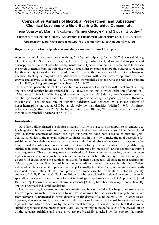 Comparative Variants of Microbial Pretreatment and Subsequent Chemical ...