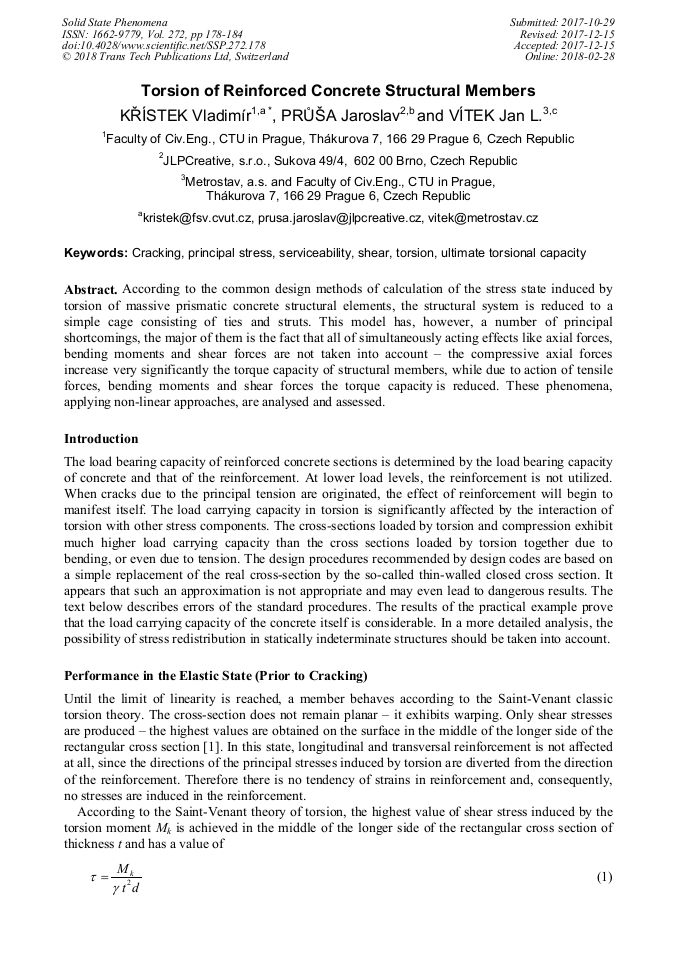 Torsion of Reinforced Concrete Structural Members | Scientific.Net