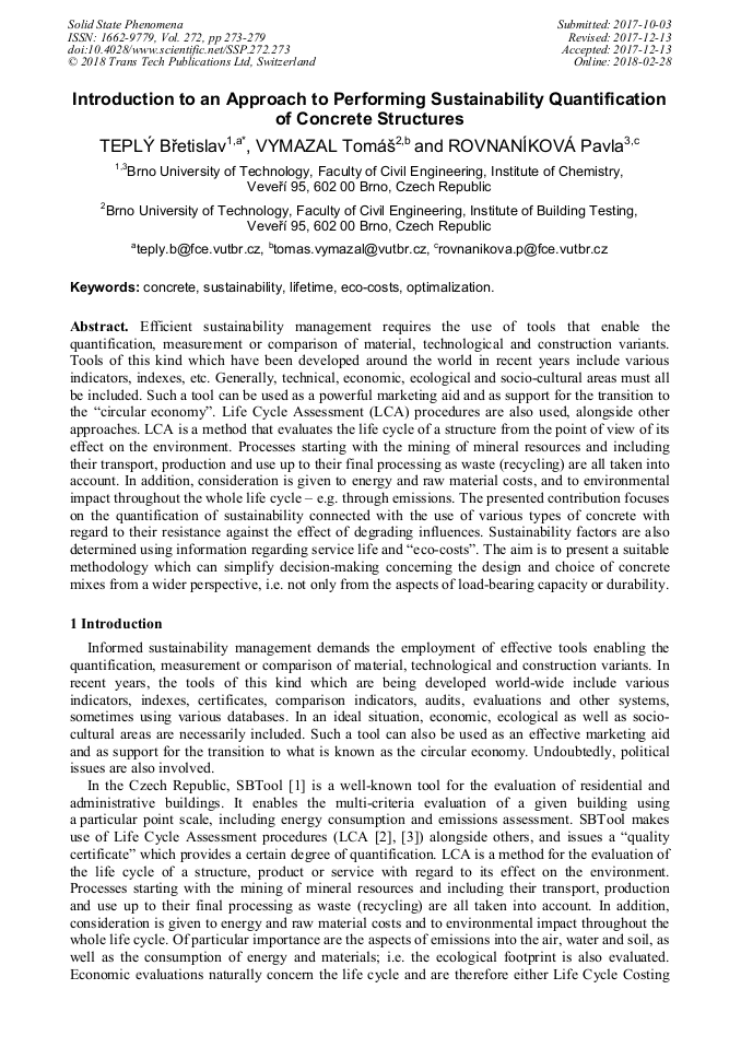 Introduction to an Approach to Performing Sustainability Quantification ...
