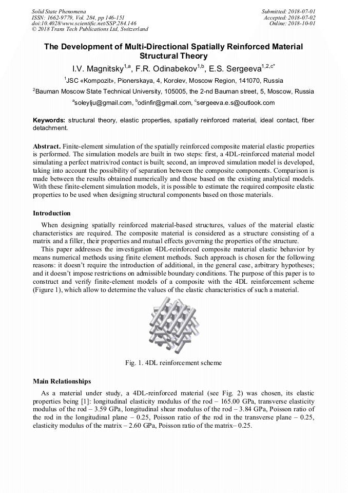 The Development of Multi-Directional Spatially Reinforced Material ...