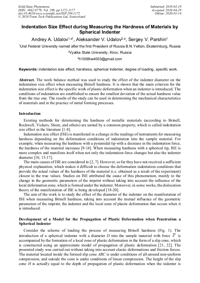 Indentation Size Effect during Measuring the Hardness of Materials by ...