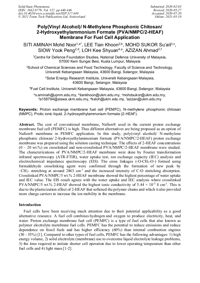 Poly(Vinyl Alcohol)/ N-Methylene Phosphonic Chitosan/ 2 ...