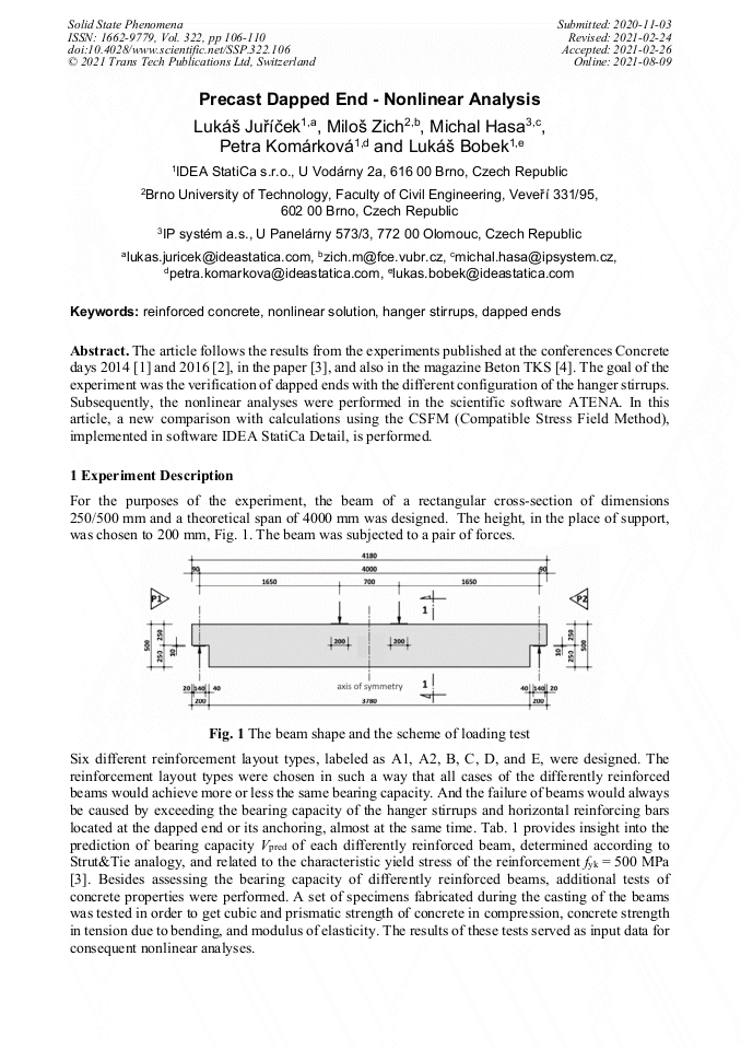 Precast Dapped End - Nonlinear Analysis | Scientific.Net