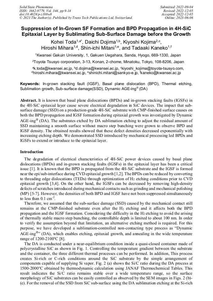 Suppression of In-Grown SF Formation and BPD Propagation in 4H-Sic ...