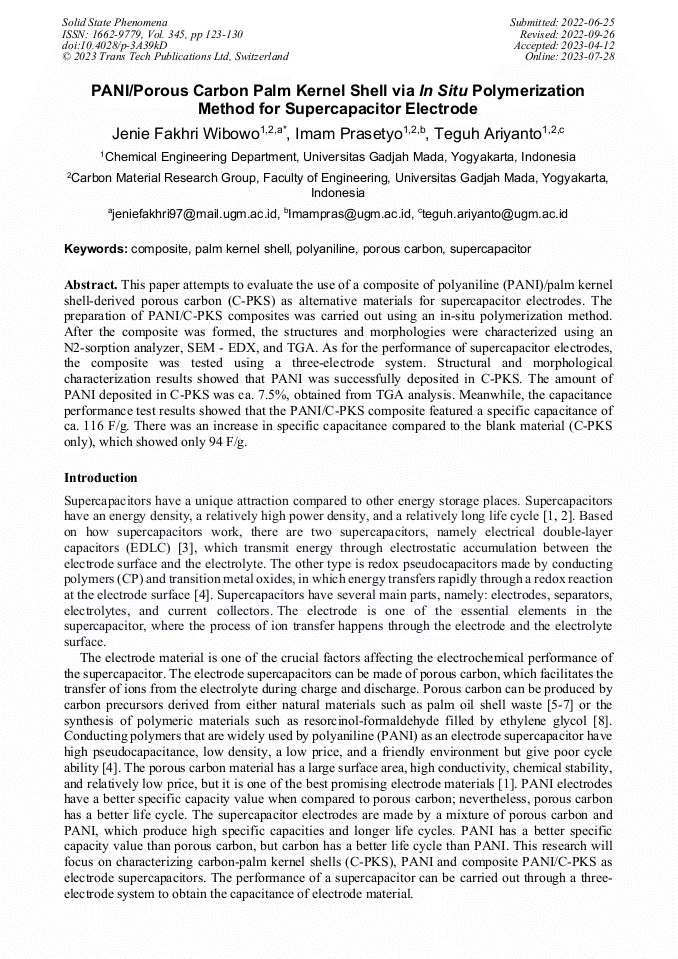 PANI/Porous Carbon Palm Kernel Shell via In Situ Polymerization Method ...