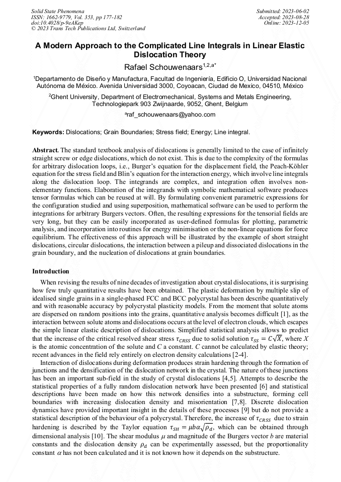 A Modern Approach to the Complicated Line Integrals in Linear Elastic ...