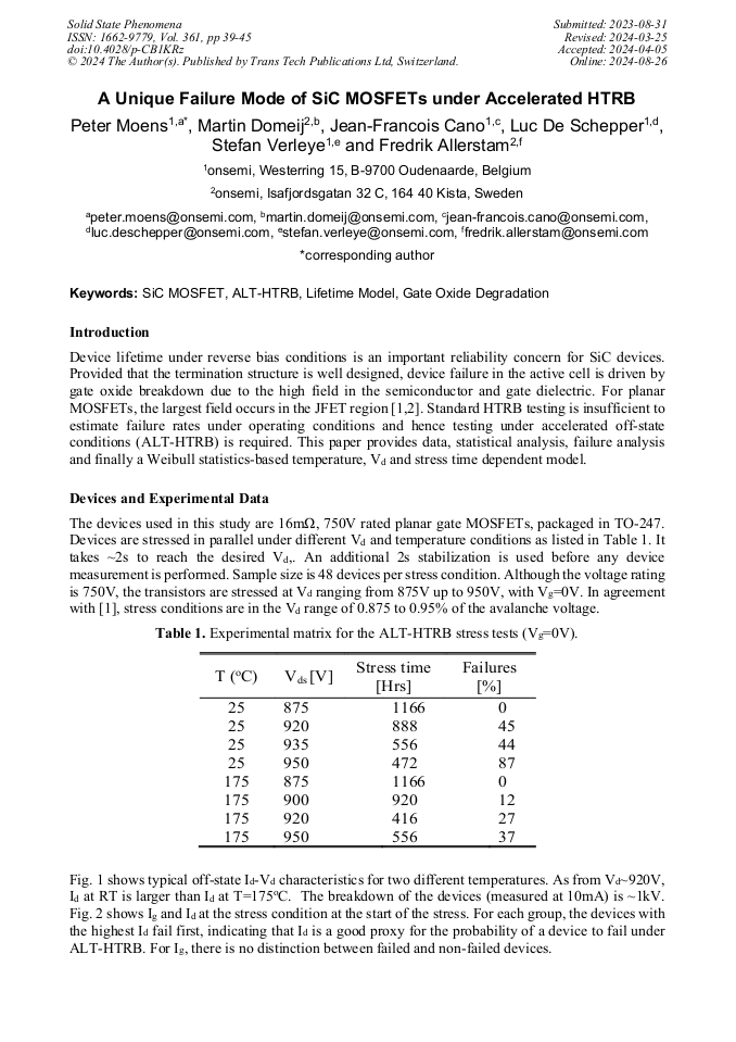 A Unique Failure Mode of SiC MOSFETs under Accelerated HTRB ...