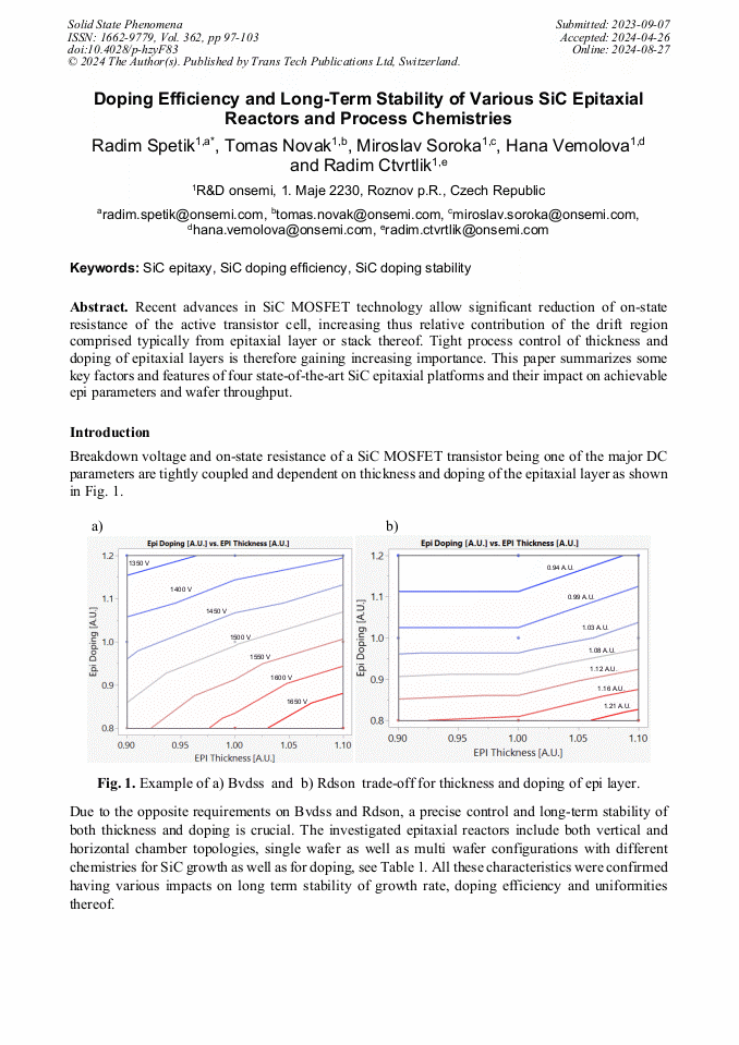 Doping Efficiency and Long-Term Stability of Various SiC Epitaxial Reactors and Process ...