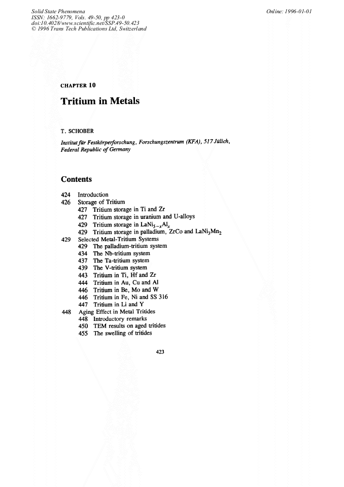 Tritium in Metals | Scientific.Net
