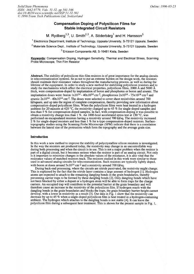 Compensation Doping of Polysilicon Films for Stable Integrated Circuit ...
