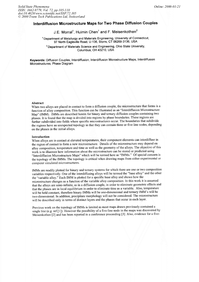 Interdiffusion Microstructure Maps for Two Phase Diffusion Couples ...