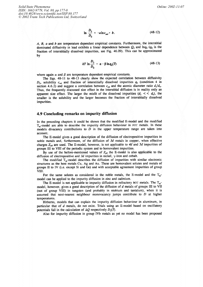 Impurity Diffusion: Concluding Remarks on Impurity Diffusion | Scientific.Net