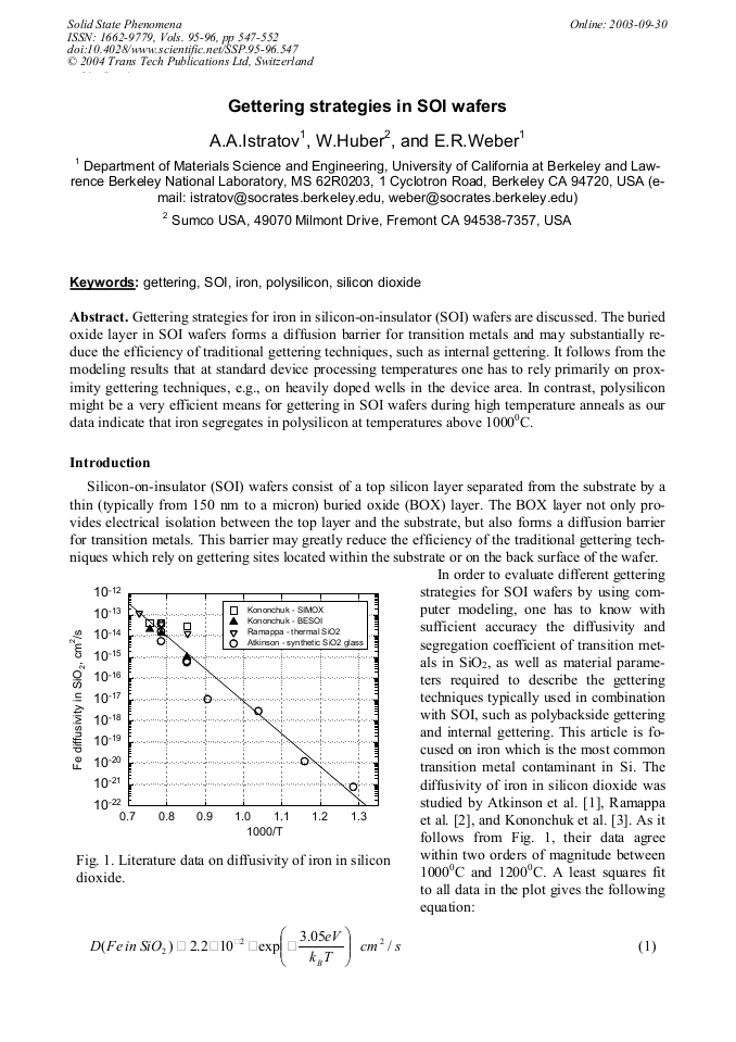 Gettering Strategies for SOI Wafers | Scientific.Net